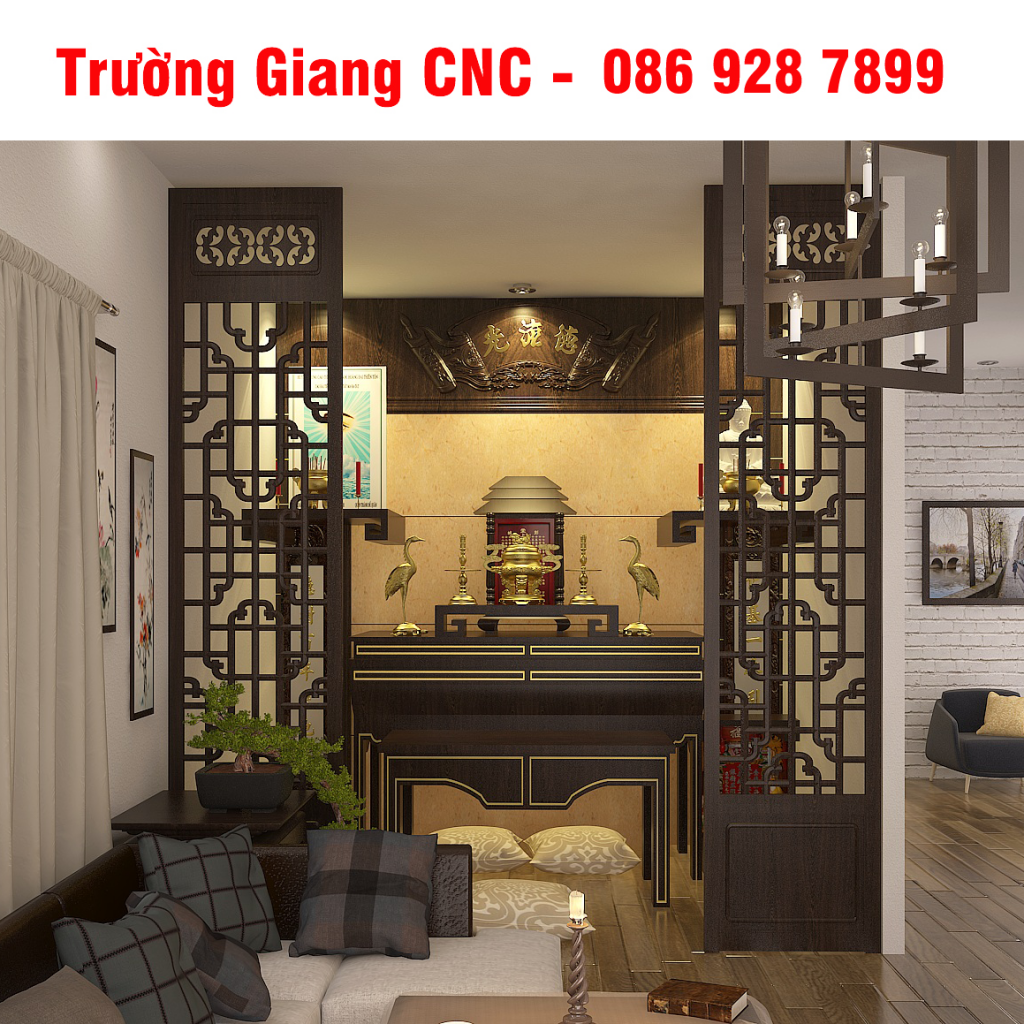 Vách Ngăn Phòng Thờ CNC ( Mã 02) - Nội thất CNC Trường Giang